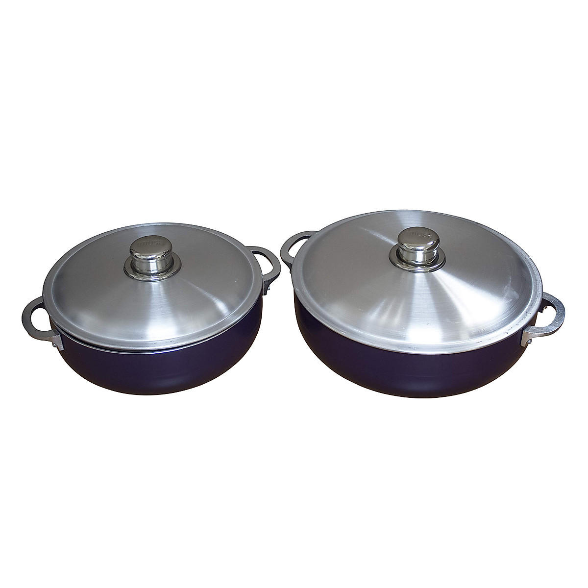 IMUSA USA 2 Piece Purple Caldero (Dutch Oven Set with Aluminum Lid (4.4Qt, 6.9Qt) Oven Safe