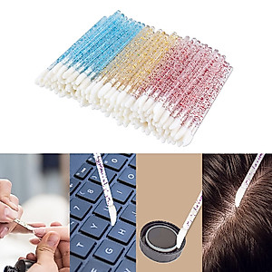 300PCS Glitter Crystal Lip Brush, Disposable Crystal Lip Brushes Tool Kits Lip Gloss Applicators Make Up Lipstick Gloss Wands Makeup Applicators Brushes Applicator tool Makeup Beauty Tool Kits 1