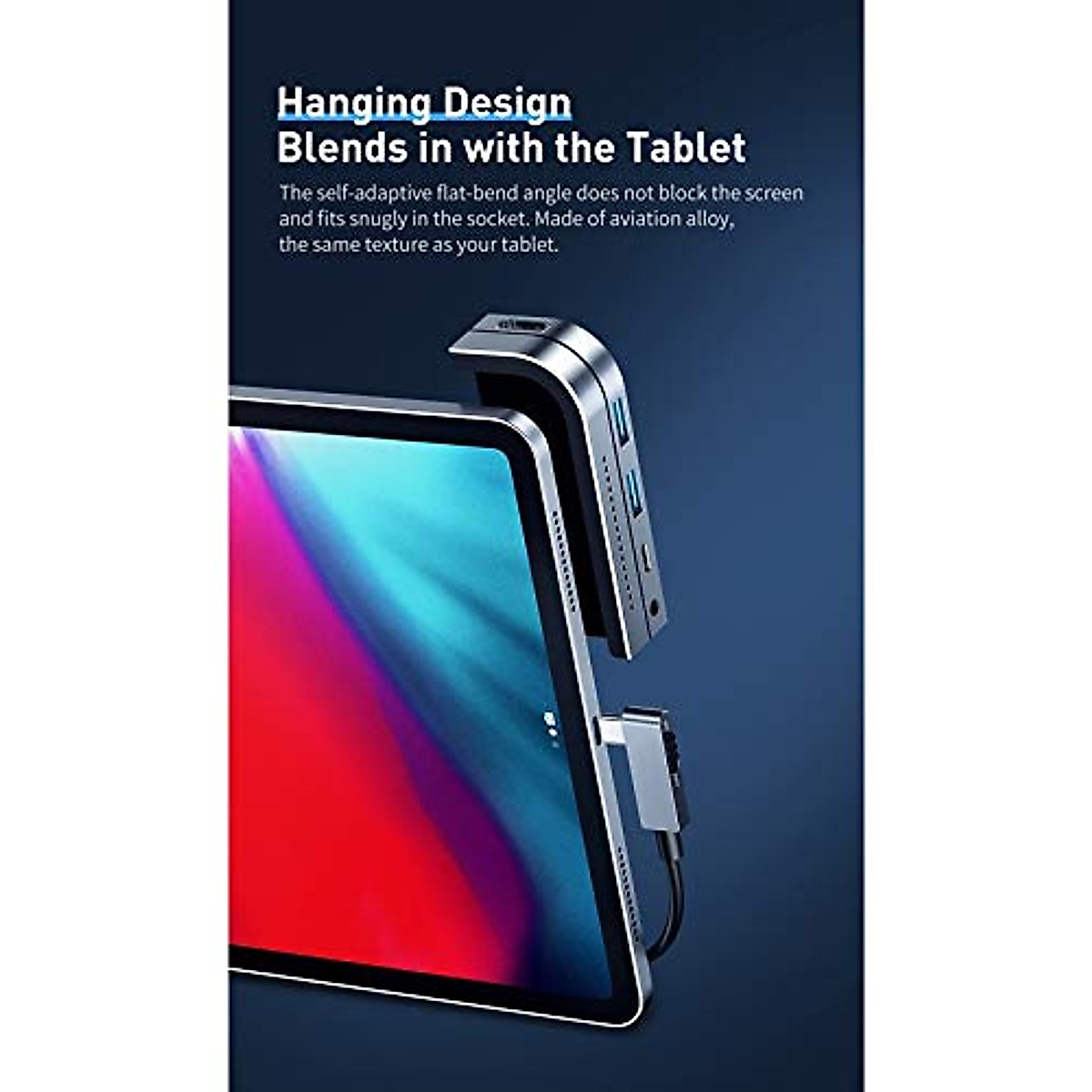 WJCCY 6 in 1 USB C HubType C Hub to 4K HD USB 3.0 PD Port 3.5mm Jack USB-C USB Hub Adapter