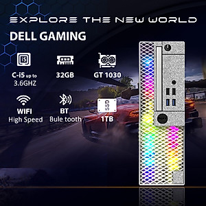 Dell RGB Gaming Desktop Computer, Intel Quad Core I5-6500 up to 3.6GHz, GeForce GT 1030 2G, 32GB DDR4, 1T SSD, RGB Keyboard & Mouse, 600M WiFi & Bluetooth, Win 10 Pro (Renewed)