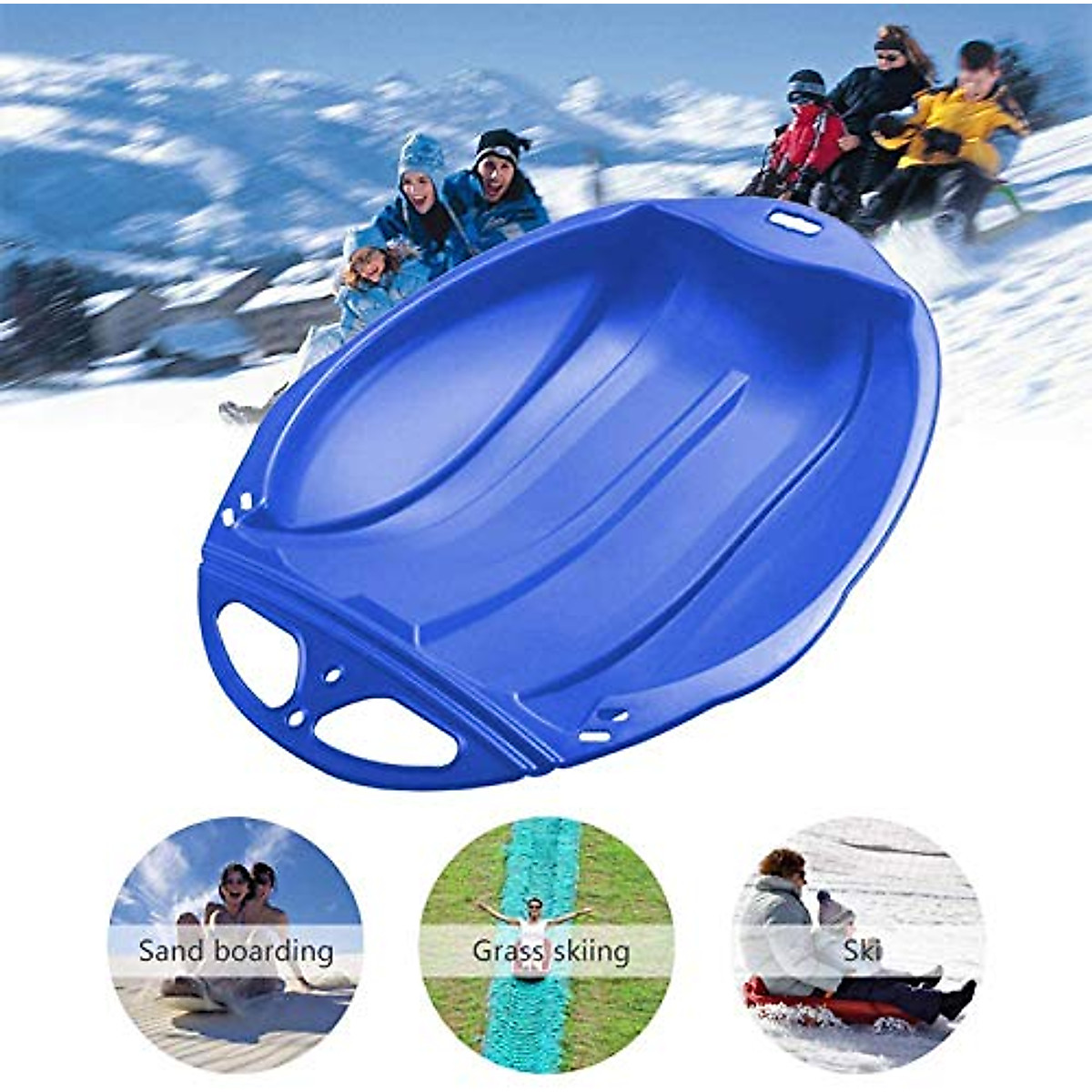 Snow Sleds, Kids & Adult Round Sand Slider Disc Toy Snow Sled Skiing Pad Board Winter Sports Snow Slider