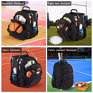 VECKUSON Large 18.4 Inch Laptop Backpack with USB Charger Port, TSA Friendly Flight Approved and RFID Anti-Theft Pocket, Red