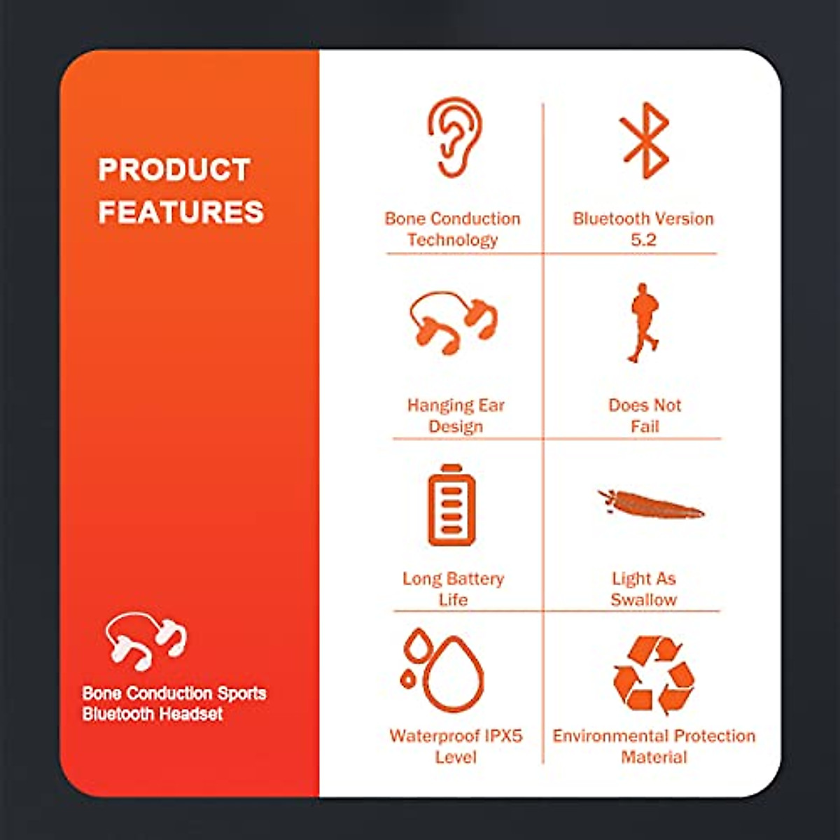 Bone Conduction Headphones, Bluetooth 5.2 Touch Control Wireless Earphone, Open Ear Headphone Sports Headphone for Running, Driving, Biking, Hiking or Driving(White)