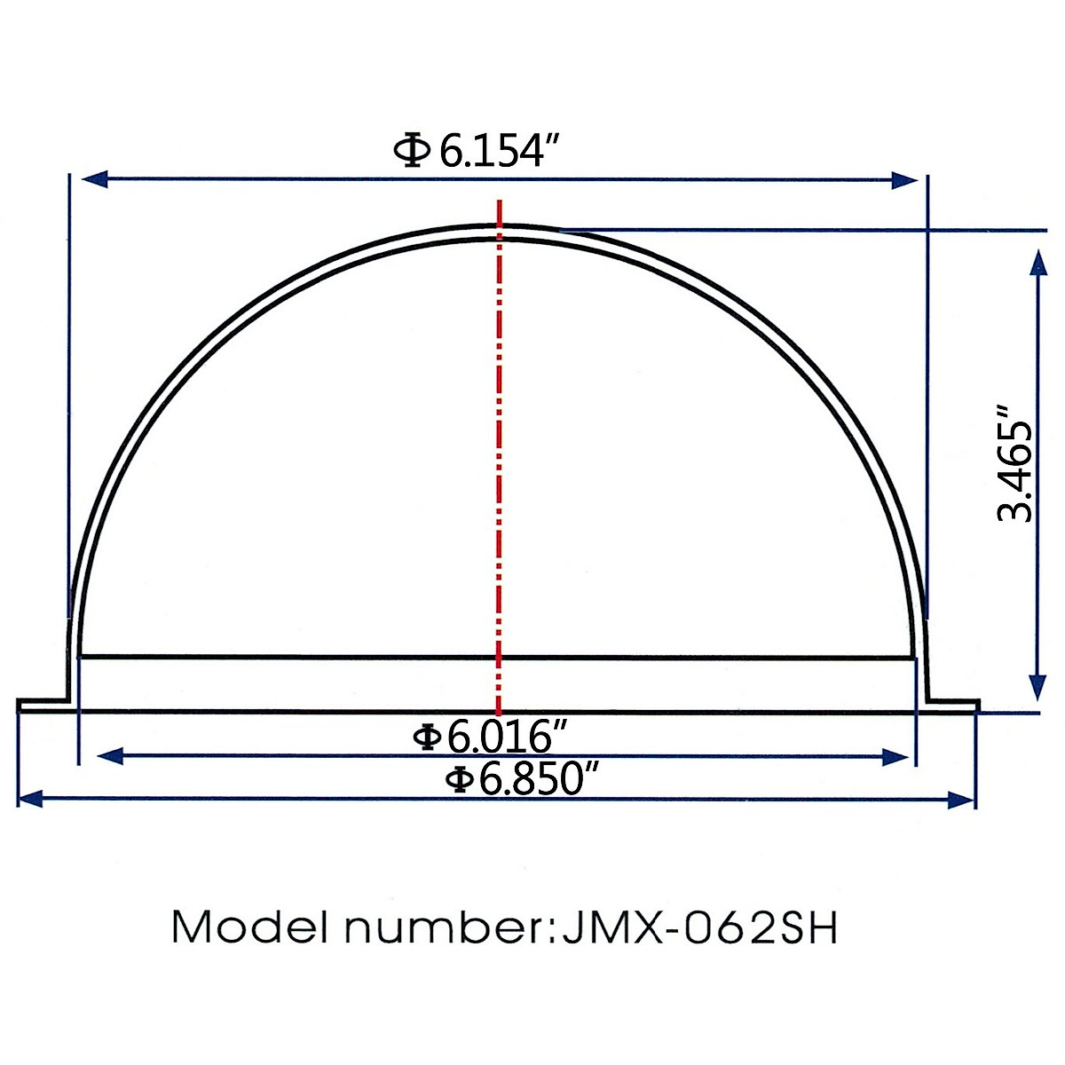 JMX 6.2 Inch Acrylic Indoor/Outdoor CCTV Replacement Extended Clear Camera Dome Cover Security Dome Camera Housing