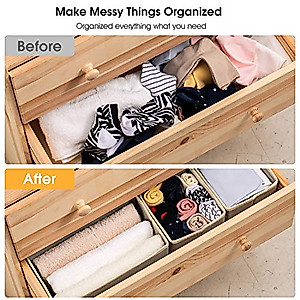 Kootek 16 Pack Drawer Organizers for Clothing and 4 Pack Refrigerator Organizer Bins