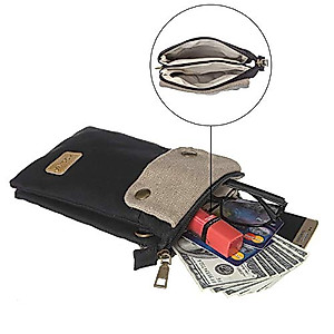 AOCINA Small Crossbody Bags for Women Cell Phone Purse Thread Wallet Crossbody Bag for Teen Girls(A-Black)