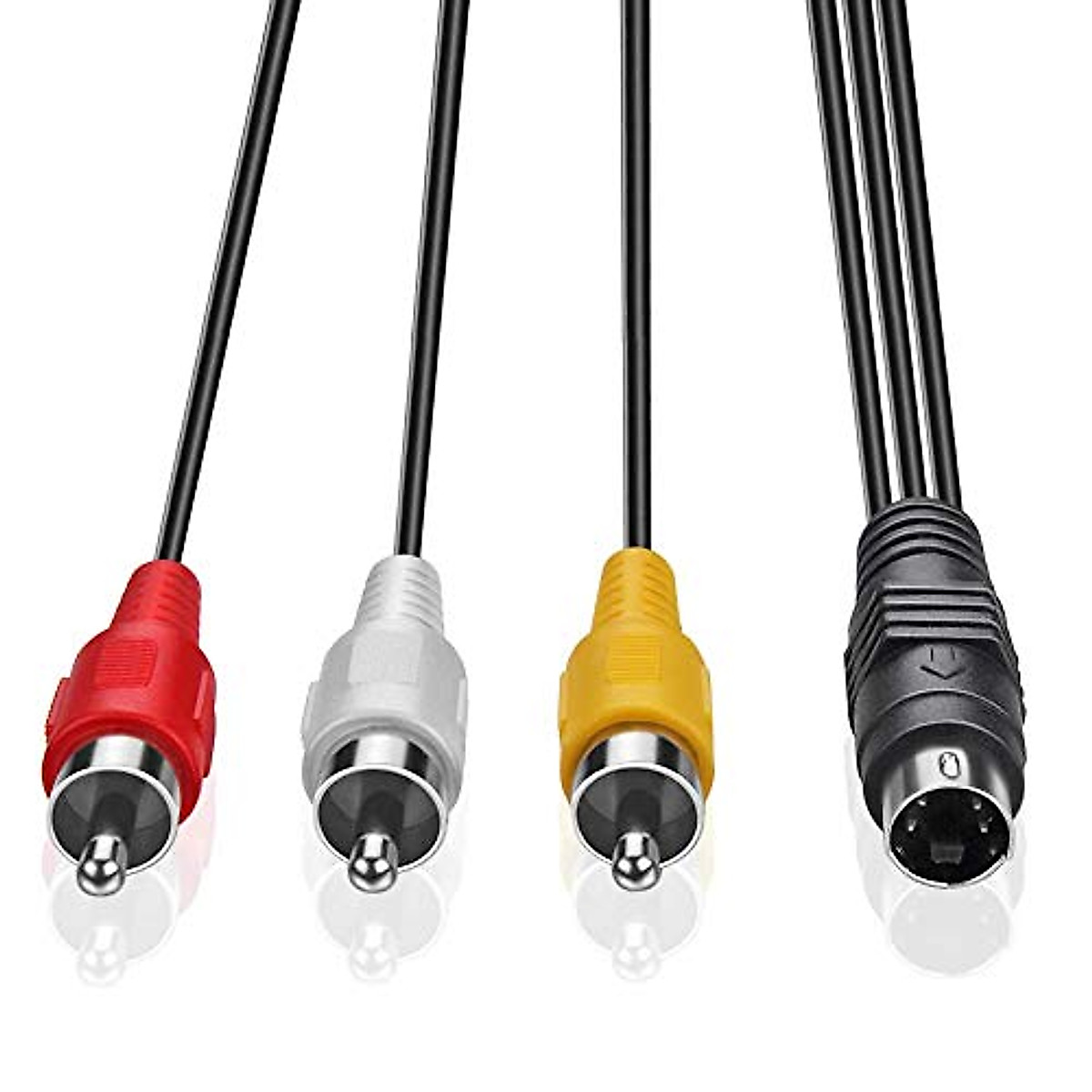 ELECTOP 4 Pin S-Video to 3 Male RCA Composite Video Cable 1.45M(4.75FT)