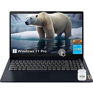 Lenovo IdeaPad 3 15.6 Inch FHD Touchscreen Business Laptop, Intel Core i5, 16GB RAM, 1TB SSD, Windows 11 Pro, HDMI, SD Card Reader, Abyss Blue, PCM