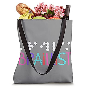 Visual Braille Braillist Gift for Him Her Staff Appreciation Tote Bag