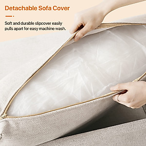 Luffield Chenille Loveseat Couch -71.3" Modern Design Sofa for Livingroom Clearance with Solid Wood, Metal Frame, Durable，Removable Back Cushion and Seat Cushion, Easy Cleaning(Beige)