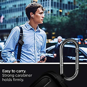Spigen Rugged Armor Designed for Airpods Case Cover Protective Case with Keychain for Airpods 1 & 2 Case - Matte Black