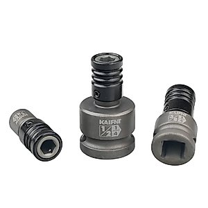 KAIFNT K352 Square Drive Quick-Release Bit Holder Socket Adapters, Impact Grade, 3-Piece