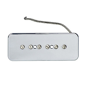 FLEOR Alnico 5 Single Coil Pickup Soap Bar Pickups Chrome P90 Neck & Bridge Pickup Set