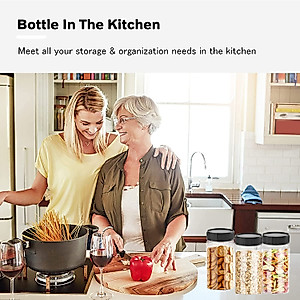 14 Ounce Storage Jars Refillable Clear Plastic Jars for Kitchen and Household Storage, 6 Pack