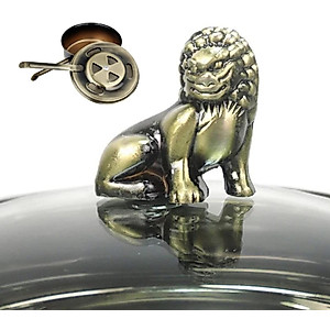 UZOURI Stainless Steel Chafing Dish, Round Chafer Buffet Warmers Set W/Food Pans, Stove Stand, Visible Pot Lid and Fuel Holder, for Kitchen Party(Color:Gold) (Gold)