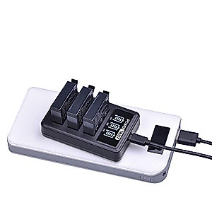 PowerTrust 3Pcs AHDBT-401 Battery for Gopro Hero 4 AHDBT401 AHBBP-401 AHDBT 401 Digital Battery and LED 3-Port USB Charger for GoPro Hero4 HERO4 Camera