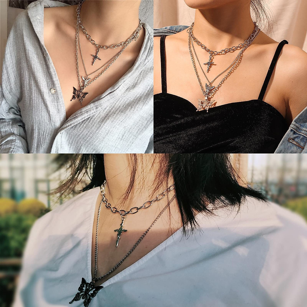 Y2k Accessories Aesthetic Jewelry Fairy Grunge Necklaces Choker Fairycore Butterfly Indie Punk Cyber Alt Emo Coquette Gothic Stuff for Women