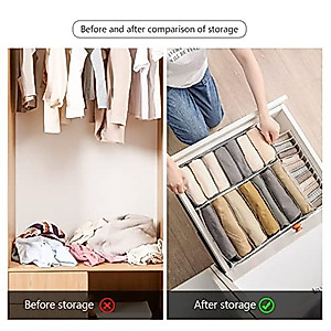 3 PCS Wardrobe Clothes Organizer, 7 Grids Clothes Organizer for Folded Clothes, Space Saving, Easy to Clean, Can be Used as Drawer Organizers for Clothing, Suitable for Pants Shirts Panty