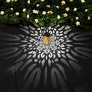 Solar Lanterns Outdoor Waterproof - 4 Pack Hanging Solar Lights Outdoor, Metal Lantern Decorative Solar Powered Patio Decor for Garden Yard Backyard Porch Table Tree Lighting, Cool/Warm Light