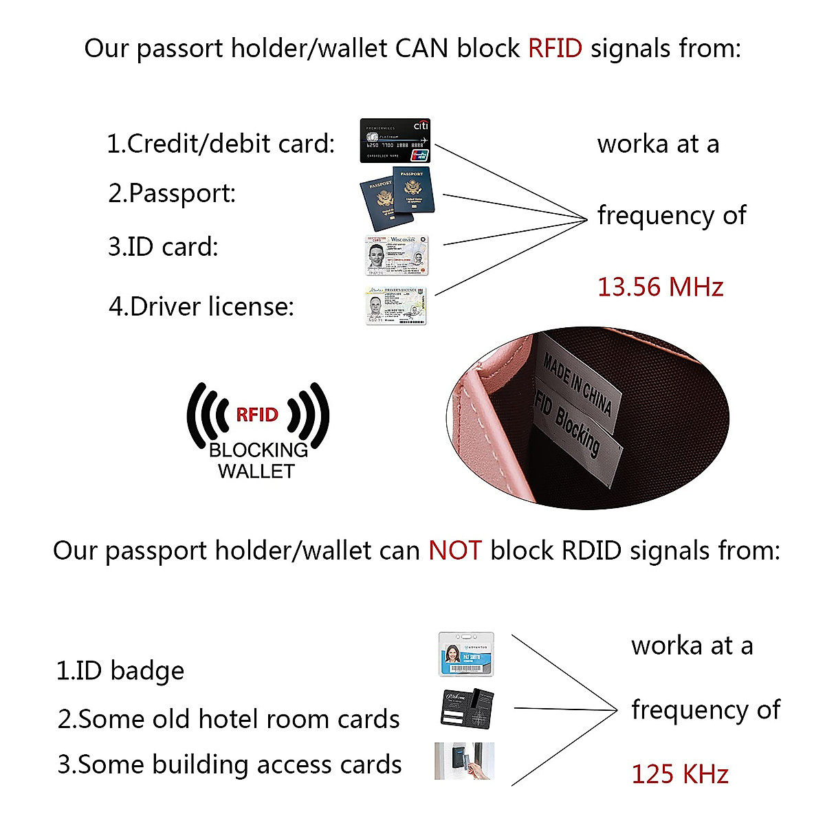 YALUXE Women's Leather Zipper Wallet RFID Blocking Multi Card Holder with Cellphone Pocket Large Capacity