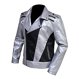 X-Men 4 Quicksilver Peter Maximoff Silver and Black Leather Jacket.