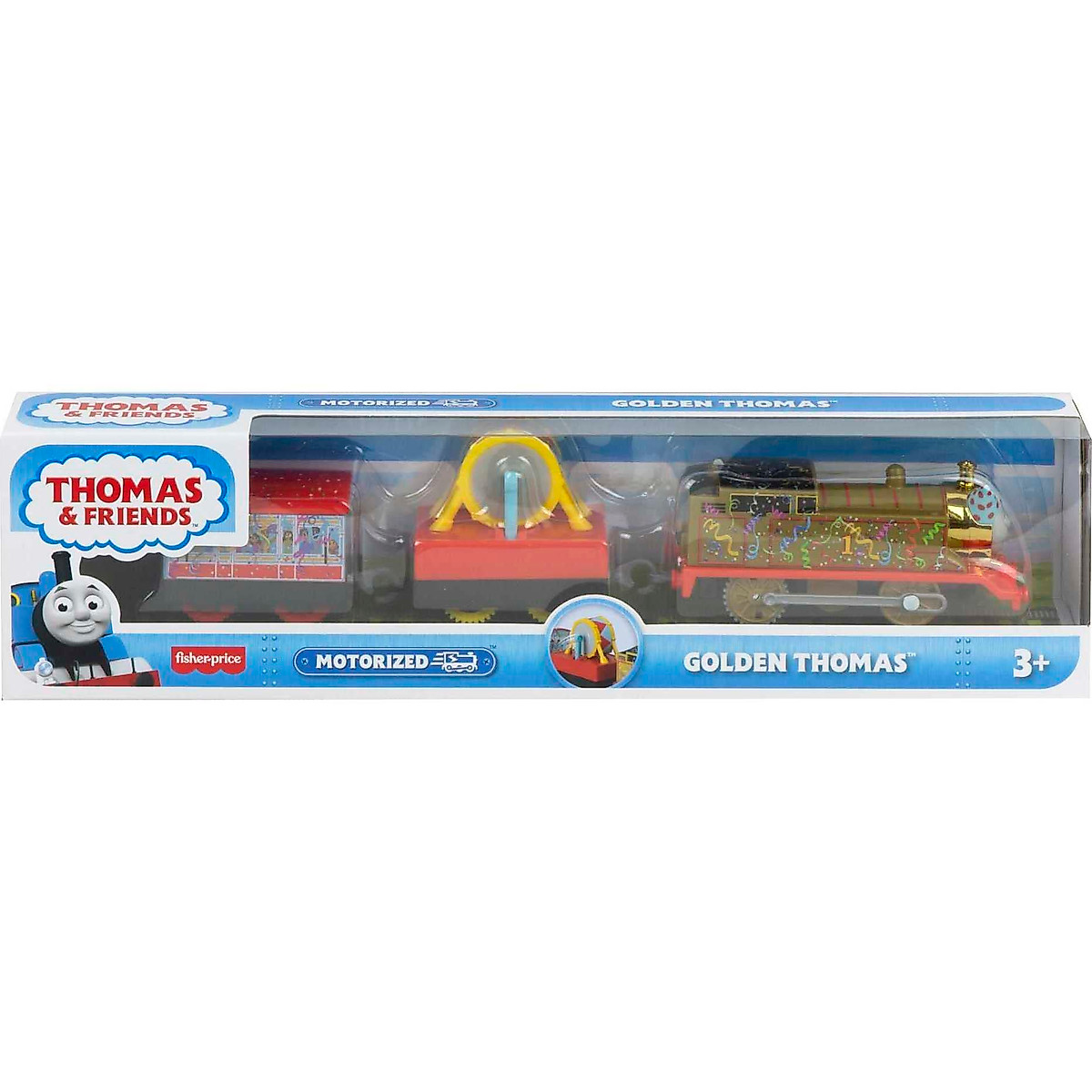 Fisher-Price Thomas & Friends Trackmaster Golden Thomas, Motorized Train Engine for Preschoolers Ages 3 Years & Older