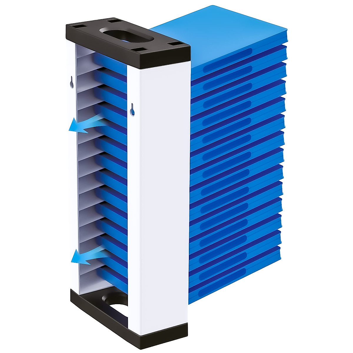 ADZ Game Case Shelf and Controller Wall Mount Holders, Wall Mounted Video Game Organizer Stand for PS5, PS4, PS3, Xbox One & Xbox Series X Games, Controllers and Headphones.