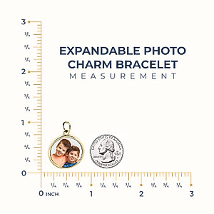 PicturesOnGold.com Expandable Picture Bracelet With Personalized Photo - One Size Fits All Personalized Photo Engraved Circle Bracelet - Gold or Silver Tone (Gold Tone)