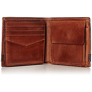 Fossil Men's Quinn Leather Bifold with Coin Pocket Wallet, Brown, (Model: ML3653200)