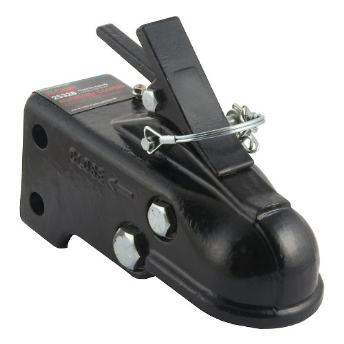 CURT 25328 Channel-Mount Adjustable Trailer Coupler, 2-5/16-Inch Hitch Ball, 15,000 lbs