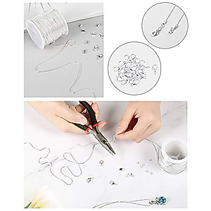 PP OPOUNT 33 Feet Silver Snake Chains Link Cable Chain Silver Plated Necklace with 20 Lobster Clasps 50 Jump Rings and 40 Pieces Connectors Clasps for Jewelry Chain Making