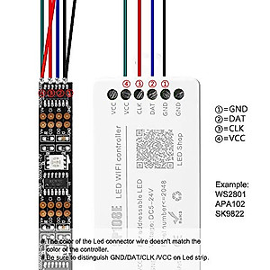 BTF-LIGHTING WS2812B WiFi SP108E Controller Support WS2811 WS2815 WS2801 SK6812 WS2813 SK9822 APA102C etc Almost All LED Strip Module Light iOS/Android App Control AP Mode/STA Mode