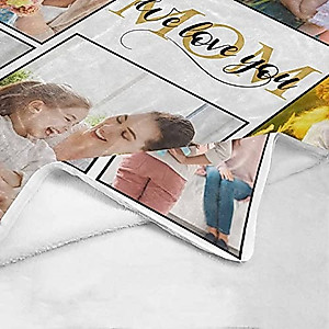 Personalized Photo Blanket for Mom Best Mom Ever Gift for Mother's Day, Customized Mother's Day Blanket 40x50 Inches