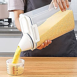 ZaYow Plastic Transparent Tank, Rice Storage Barrel, Household Food Container Grain Storage Box for Oatmeal, Grain, Cereal, Pasta, Flour