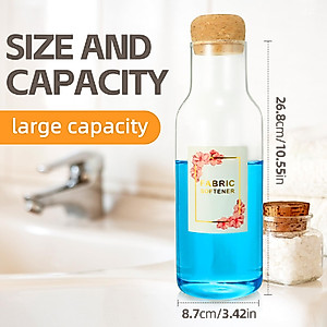 POLRAI 2 Pack Laundry Detergent Dispenser Transparent Laundry Liquid Containers Set Glass Jars Laundry Powder Containers with Lids and Labels for Laundry Room Organization and Storage