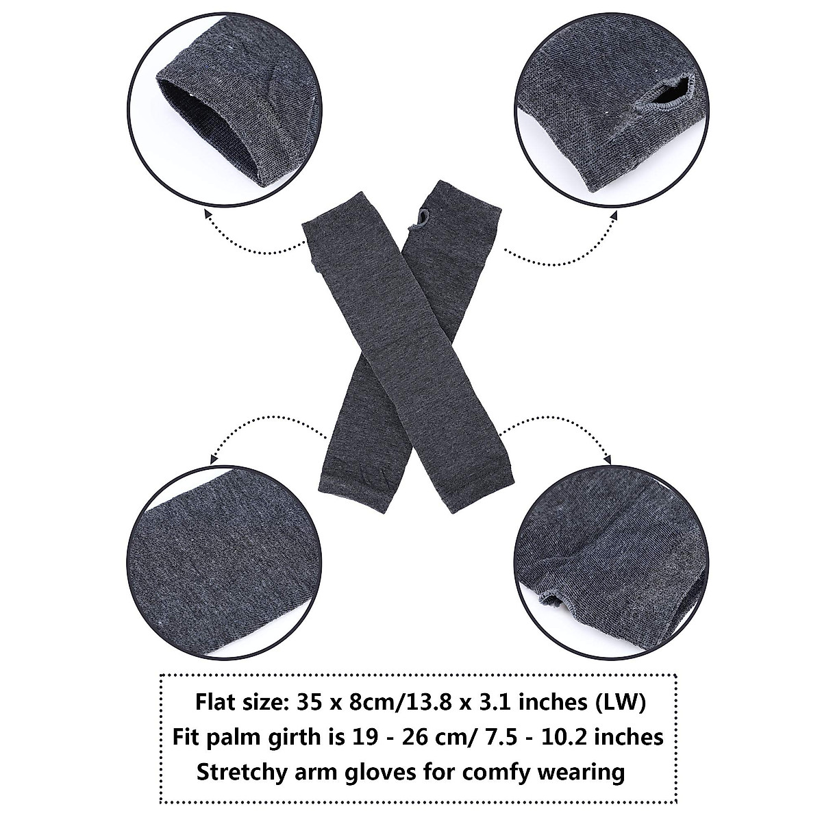 SATINIOR 6 Pairs Women Long Fingerless Gloves Arm Warmers Knit Thumbhole Stretchy (Fresh Color)