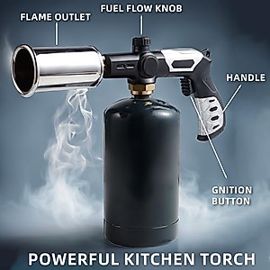 Amor En Casa Powerful Cooking Propane Torch, Charcoal Torch Lighter, Grill Flame Thrower for Sous Vide Charcoal Torch Lighter BBQ Searing Steak,Creme Brulee,Christmas Gifts - Propane Tank Not Included
