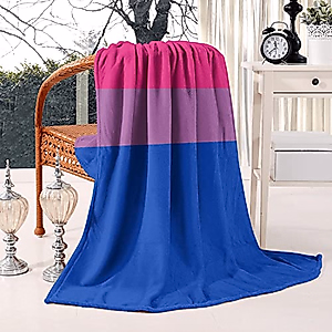 Bisexual Pride Flag Throw Blanket for Kids and Adults Soft Warm Cozy Flannel Blanket for Couch Sofa Bed Camping Travel Home Decor 50" X 60"