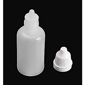 UPSTORE 12PCS 30ml 1oz Empty Plastic Squeezable Eye Liquid Dropper Bottles Drop Jars Squeeze Eye Dropper Container with Screw Caps and Plugs