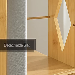 MoNiBloom Desktop Bookshelf 360 Degree Rotating 2 Tier Bookcase Bamboo Storage Organizer Shelves for Dormitory Living Room Children's Student, Natural