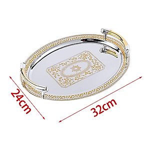 Generic Modern Elegant Decorative Tray with Handles Vanity Platter Breakfast Tray Fruit Dessert Tray for Living Room Table Countertop Party Bedroom, S