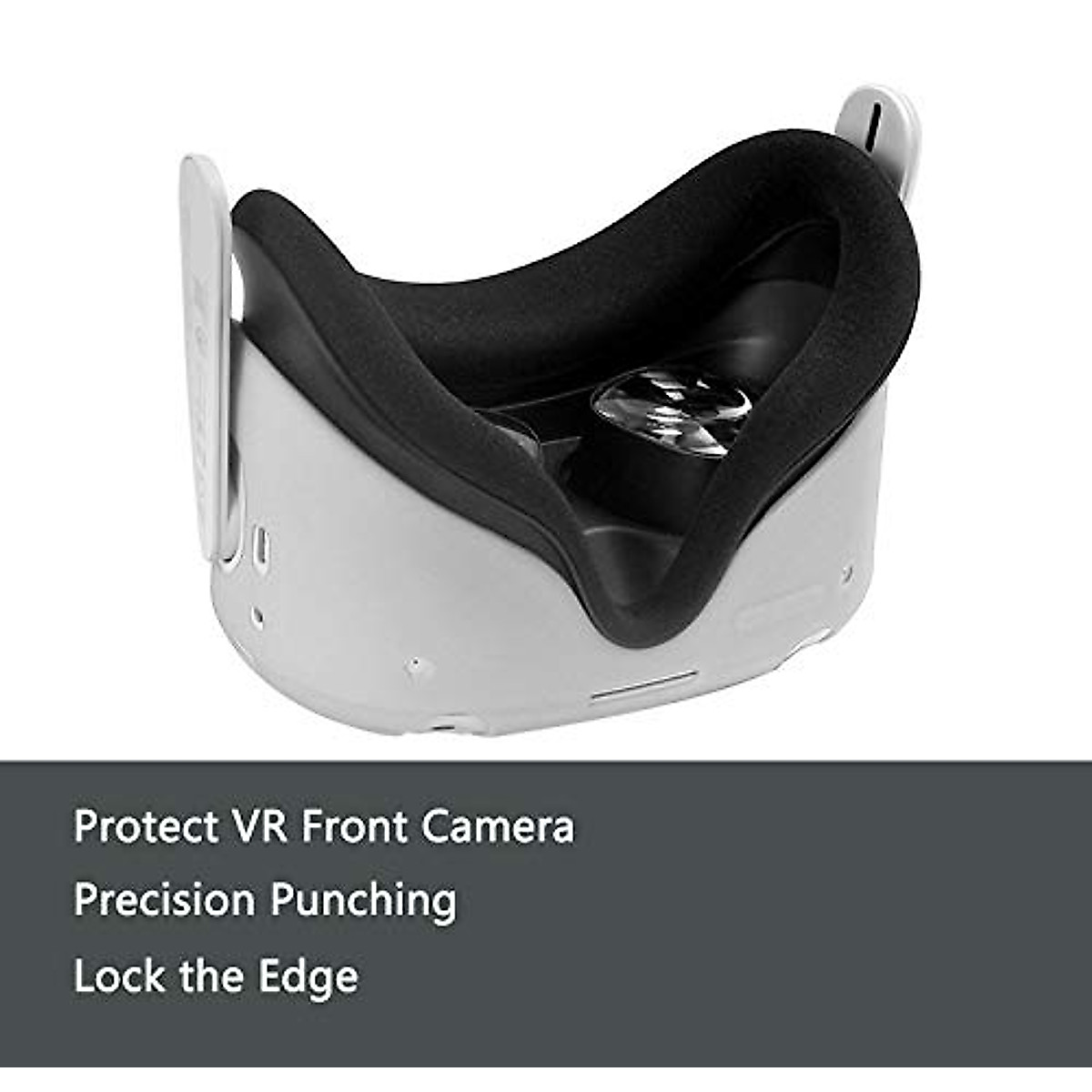 APOSU Silicone VR Shell Cover for Oculus Quest 2 VR Headset Front Cover Skin Protection Anti-scrach Shock-Resistant Accessories for Q2 (White)