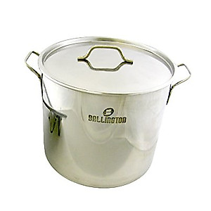 Ballington 13-Gal 16" Stainless Steel Stock Pot w Deep Steamer/Boil Basket & Lid