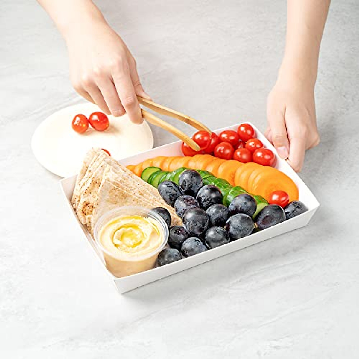 Restaurantware Matsuri Vision 9 x 6 x 1.5 Inch Large Sushi Trays 100 Greaseproof Sushi Packaging Boxes - Lids Sold Separately Disposable White Paper Sushi Containers For Entrees Or Desserts