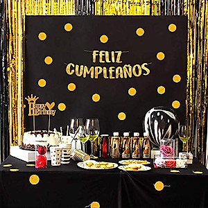 Feliz Cumpleaños Gold Glitter Banner, Spanish Happy Birthday Banner, Fiesta Mexican Themed Birthday Party Decorations