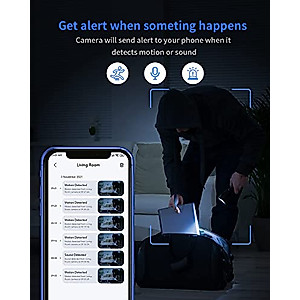 Indoor Cam 1080P FHD Wi-Fi Smart Home Security Camera with Night Vision, 2-Way Audio, Motion Detection, for Baby/Pet/Nanny/Elderly, Compatible with Alexa & Google Home, 2 Pack