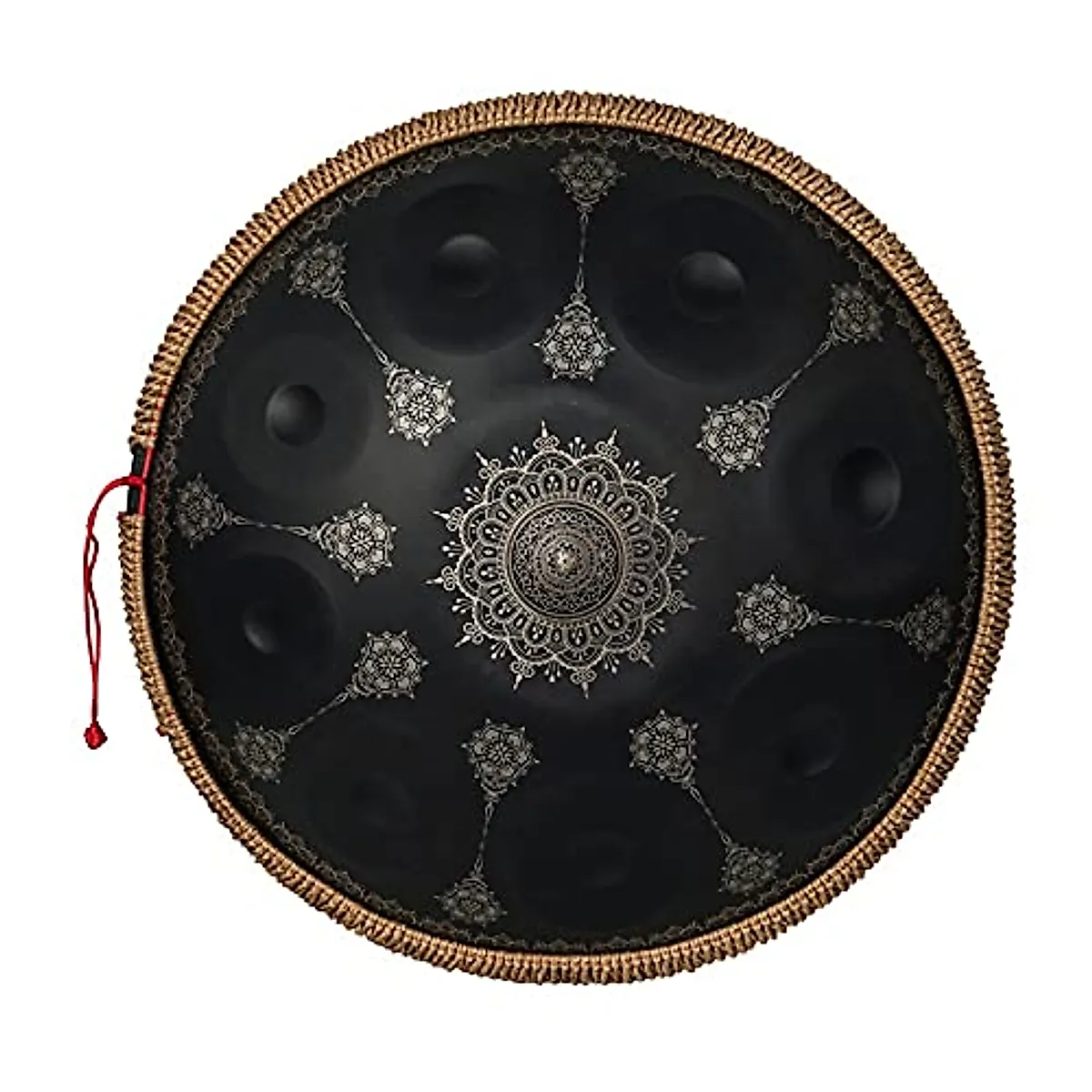 BaiTTang Handpan Rope Braid Rattan Rope Surround Decoration, Apply to 21Inch -25Inch Handpan Steel Drum, Pure Handmade, Protection Buffer, Eliminate Noise ( Color : Black )