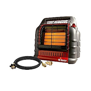 Mr. Heater Portable Big Buddy Propane Heater with 10-Feet Propane Hose Assembly and Propane Tank Refill Adapter Bundle - Propane Heater for outdoor & indoor use - 4,000, 9,000 or 18,000 BTU (3 Items)