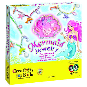 Creativity for Kids Mermaid Jewelry - String Mermaid Beads, Create 8 Jewelry Pieces - Great for Beginners