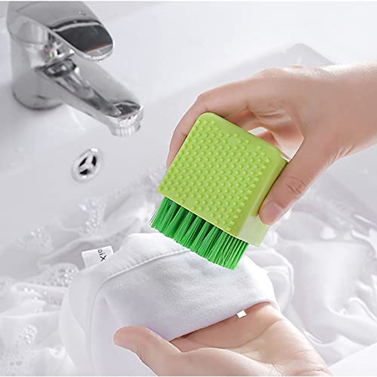 Selaurel 2 Pack Silicone Laundry Brush Scrub Multi-use Household Cloth Washing Brush Dual-use Scrubbing Brush for Clothes Underwear Shoes, Plastic Soft Cleaning Tool